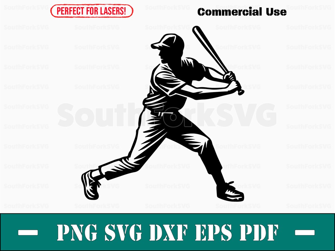 Baseball Player Batter Svg Png Dxf Eps Pdf Vector Graphic Design Cut ...