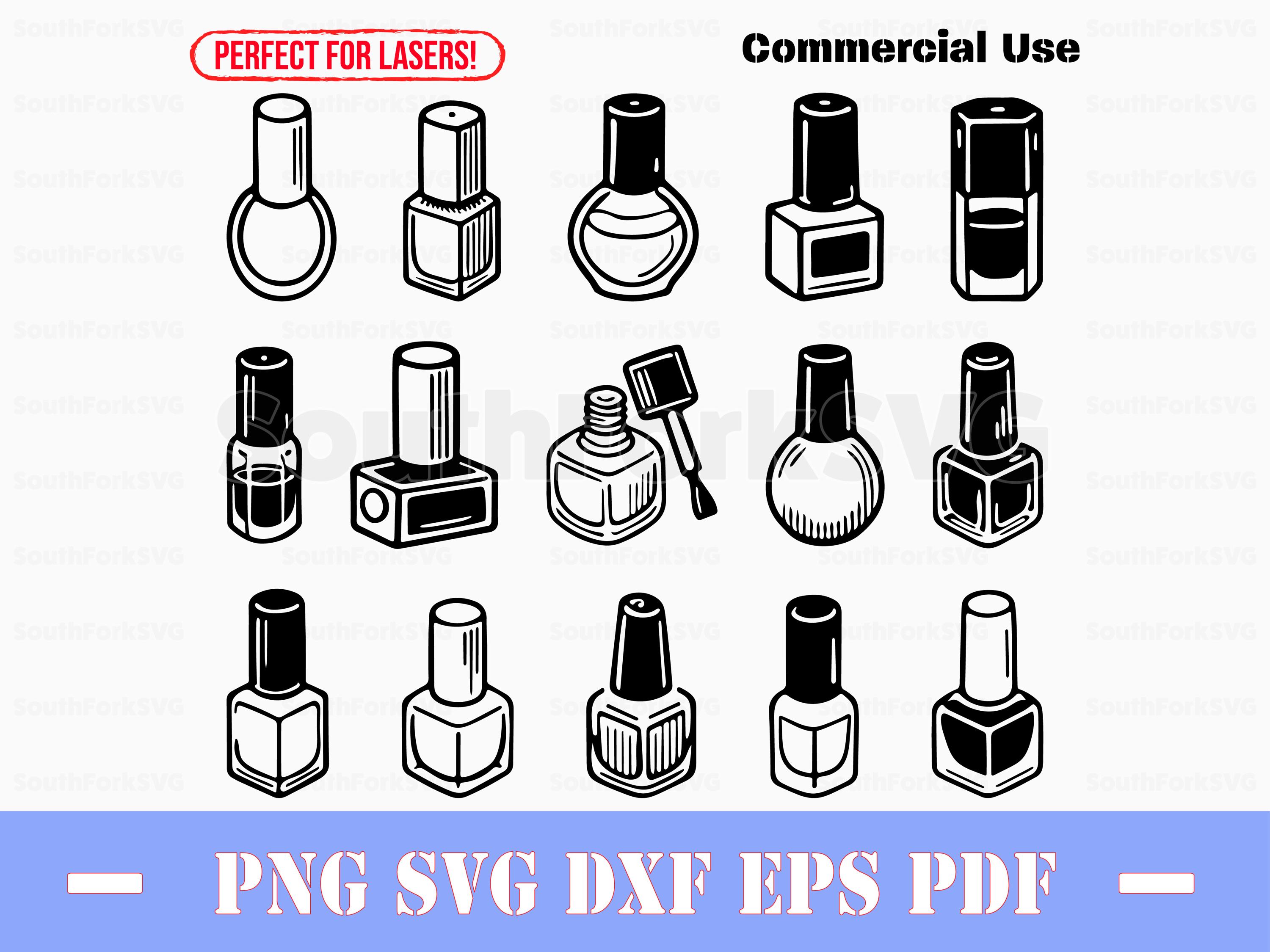 Simple Nail Polish SVG Bundle Svg Png Dxf Eps Pdf | Vector Graphic Cut ...