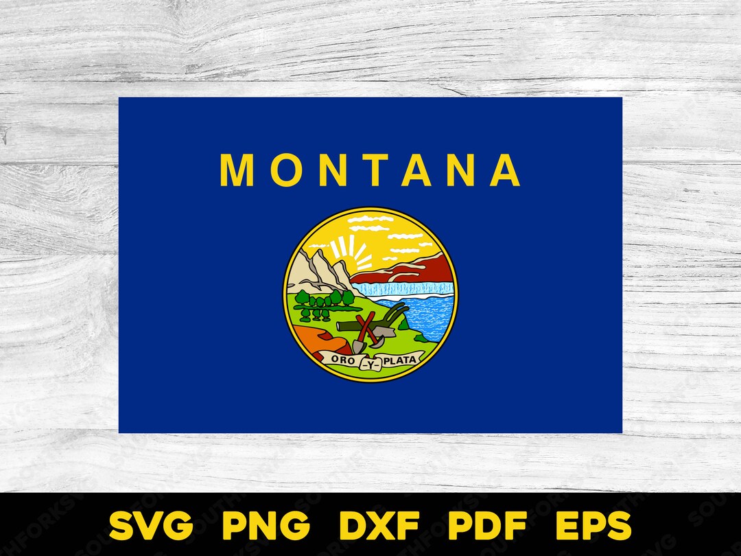 Montana State Flag Svg Png Dxf Eps Pdf Vector Graphic Design Digital ...