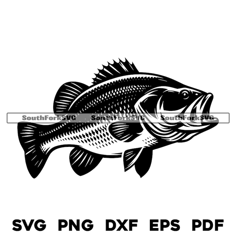 Bass Fishing Svg - Etsy