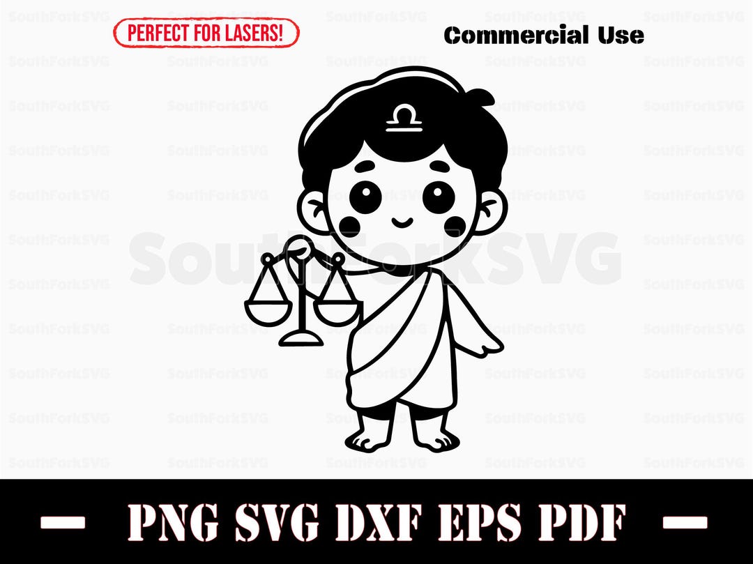 Libra Cute Chibi Zodiac Sign Svg Png Dxf Pdf Eps Vector Graphic Design ...