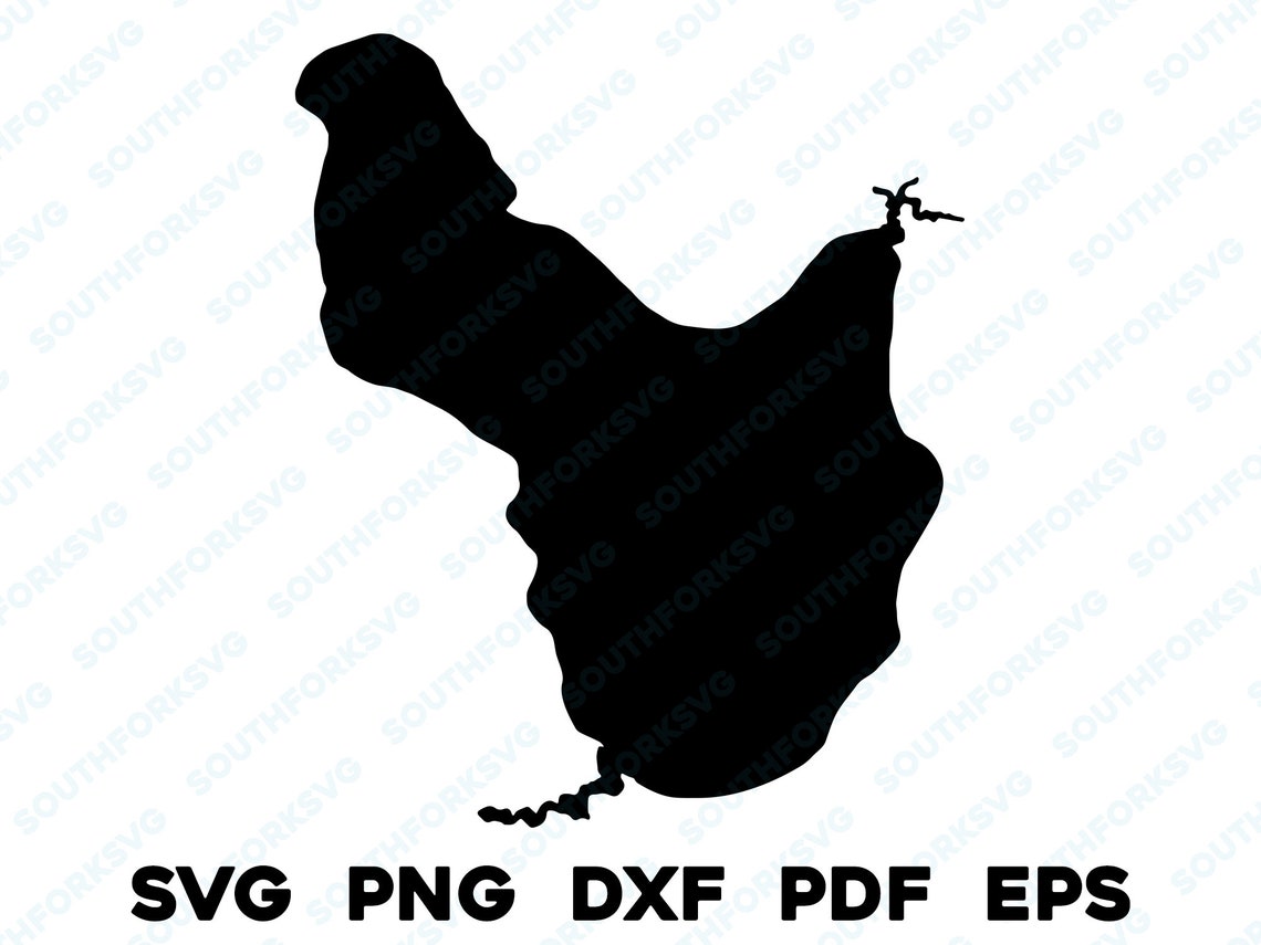 Hubbard Lake Michigan Map Shape Silhouette Svg Png Dxf Pdf Eps - Etsy