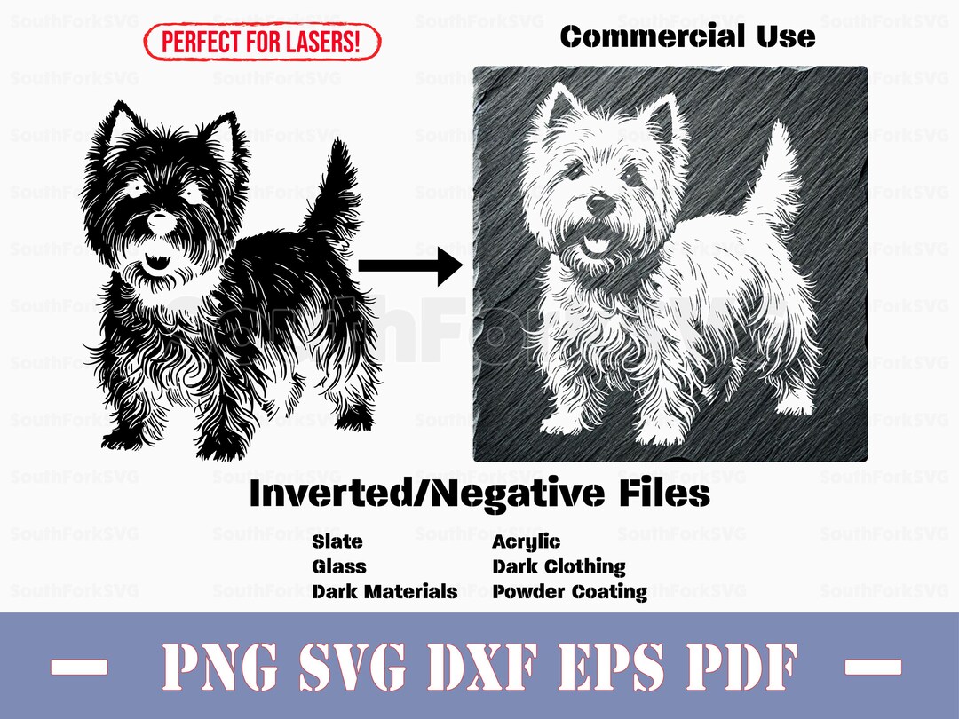 Inverted West Highland White Terrier Westie Svg Png Dxf Eps Pdf ...