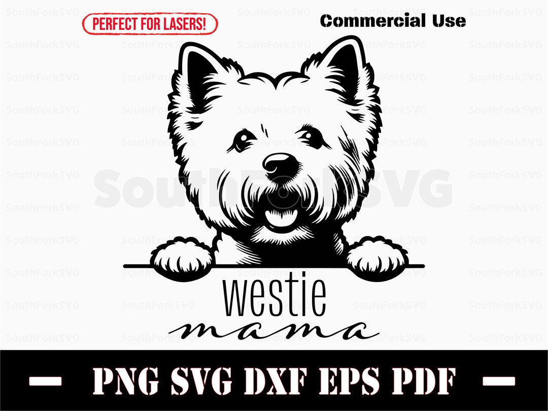 Westie Mama Peeking Dog Svg Png Dxf Eps Pdf Vector Graphic Cut File ...