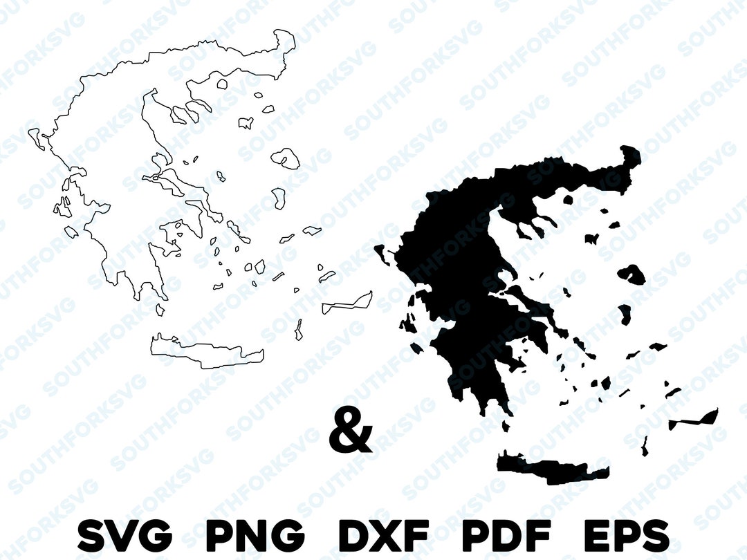 Griechenland Land Silhouette & Outline Formen svg png dxf pdf - Etsy.de