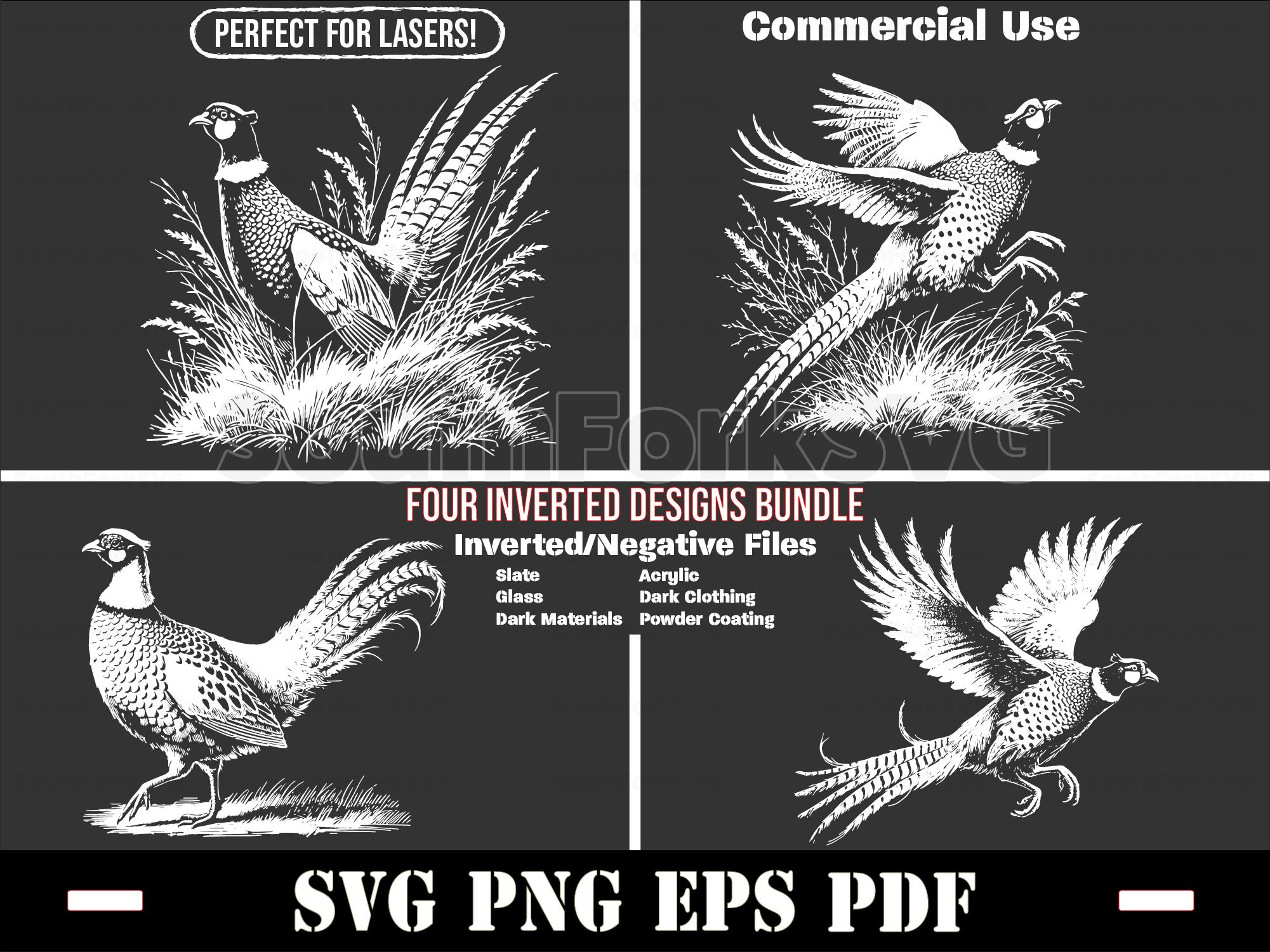 Inverted Pheasants Bundle Svg Png Dxf Eps Pdf Vector Graphic Cut Print ...