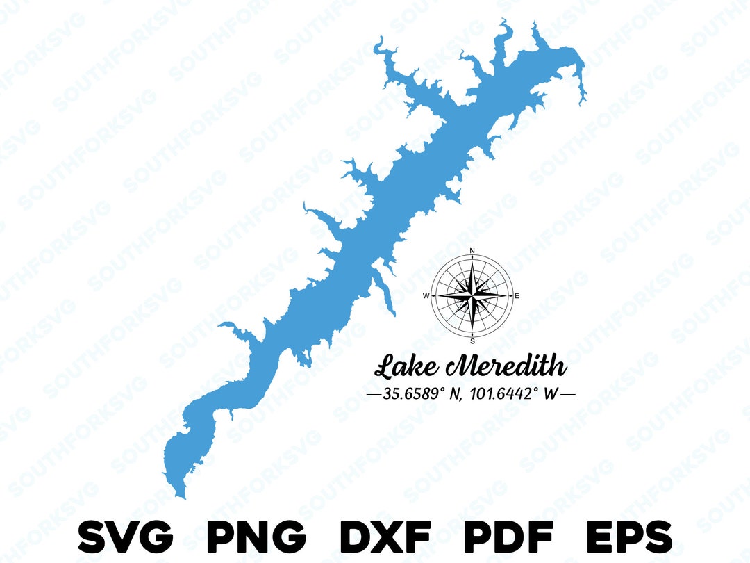 Lake Meredith Texas Silhouette Shape Svg Png Dxf Pdf Eps Vector Graphic ...