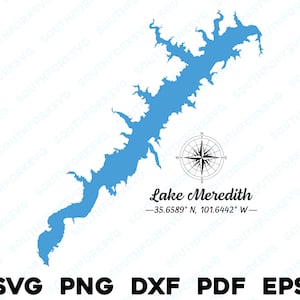 Lake Meredith Texas Silhouette Shape Svg Png Dxf Pdf Eps Vector Graphic ...