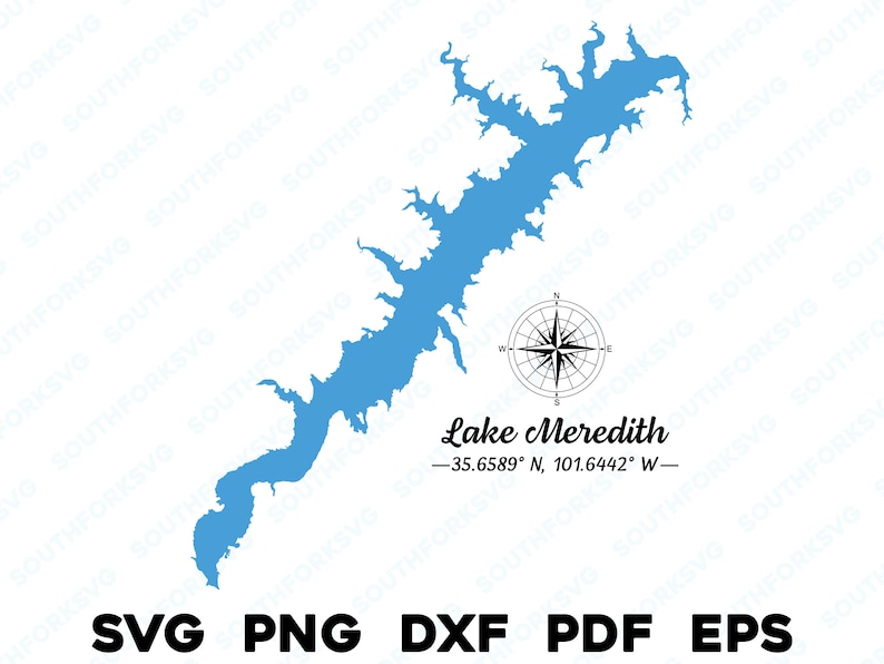 Lake Meredith Texas Silhouette Shape Svg Png Dxf Pdf Eps Vector Graphic ...