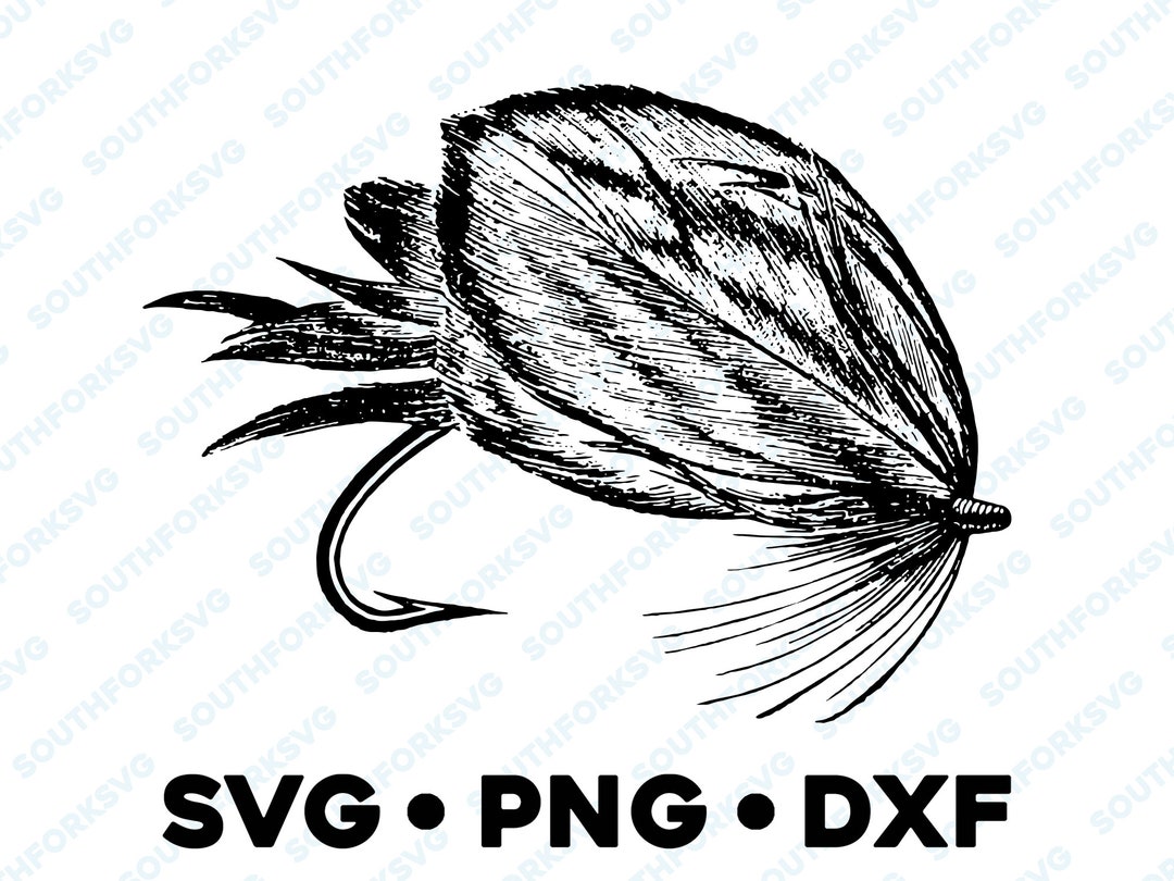 Dry Fly Vintage SVG PNG DXF Vector Transparent Cameo Silhouette Cut ...