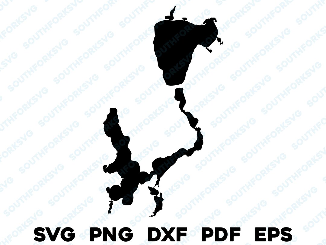 Iowa Great Lakes Simple Map Shape Silhouette Outline Svg Png Dxf Pdf ...