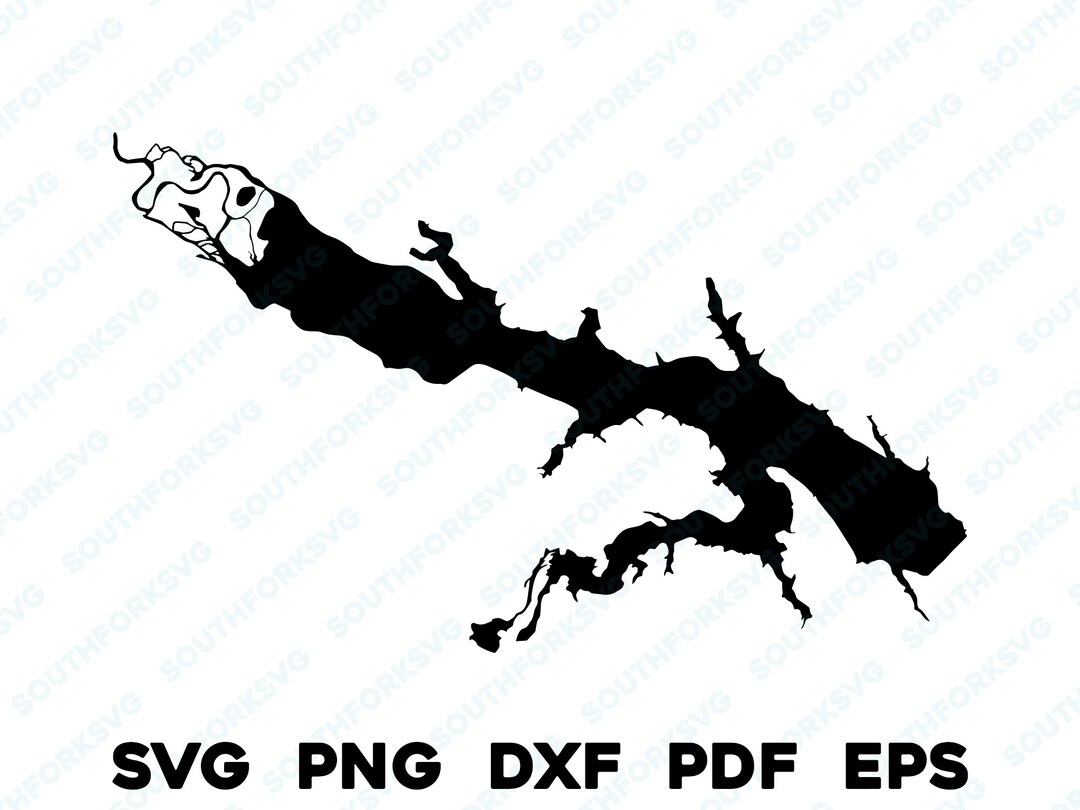 Lake Red Rock Iowa Map Shape Silhouette Svg Png Dxf Pdf Eps Vector ...