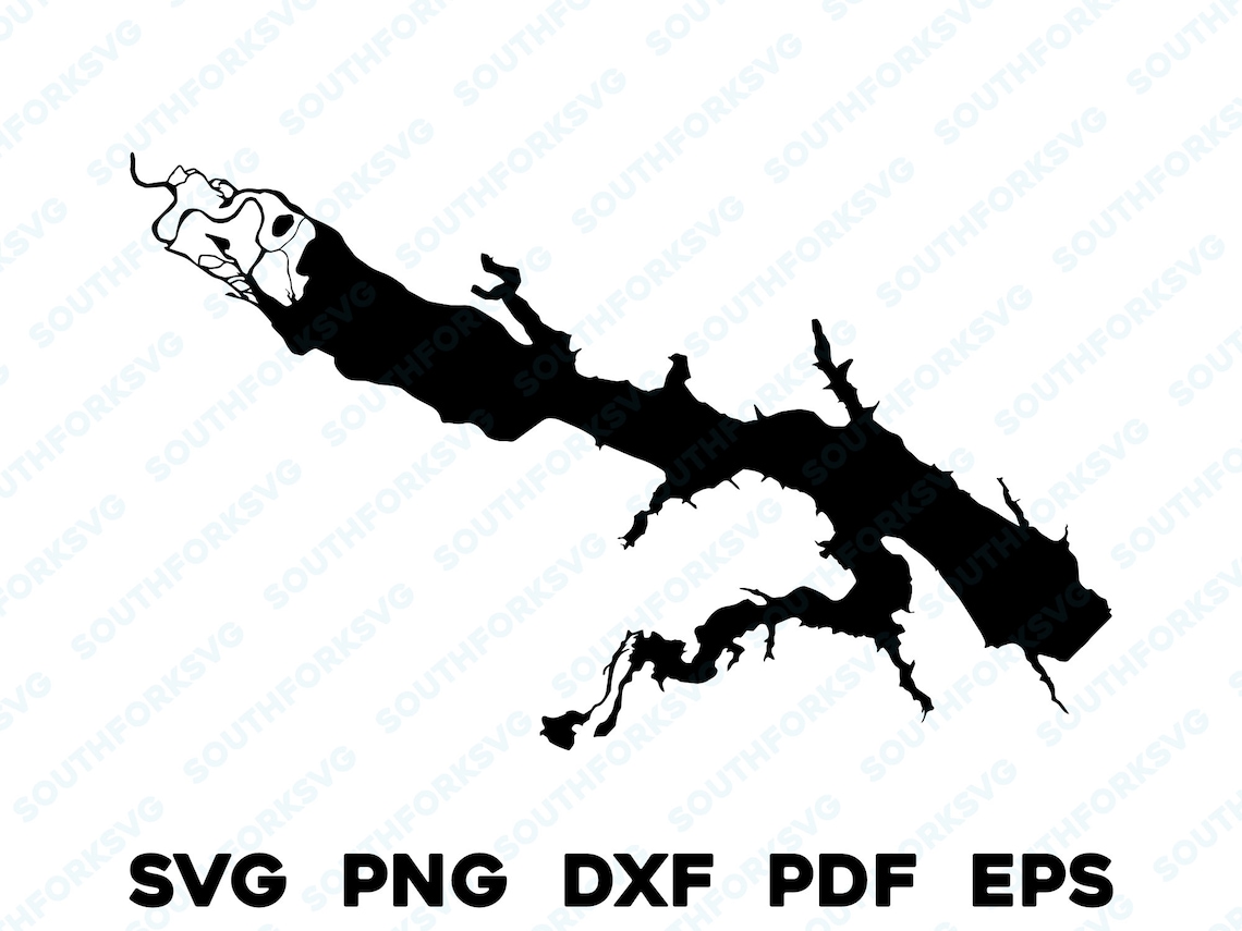 Lake Red Rock Iowa Map Shape Silhouette Svg Png Dxf Pdf Eps Vector ...