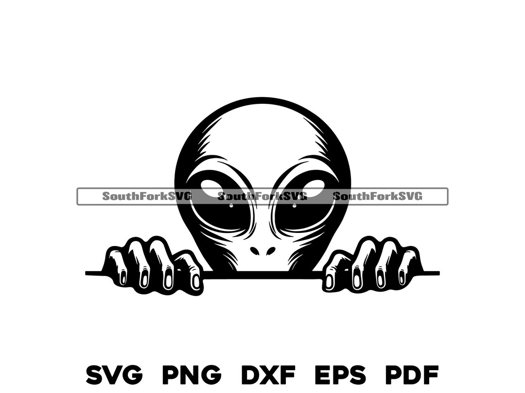 Peeking Alien Design 1 | Svg Png Dxf Pdf Eps | Vector Graphic Design ...