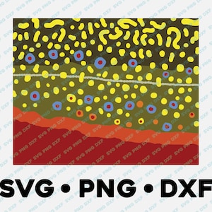 Brook Trout Skin Pattern SVG PNG DXF Vector Transparent Cameo ...