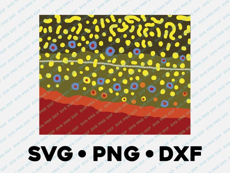 Brook Trout Skin Pattern SVG PNG DXF Vector Transparent Cameo - Etsy