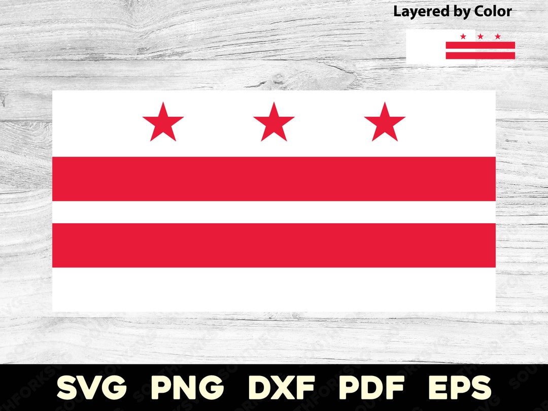 Washington DC Flag Svg Png Dxf Eps Pdf | Layered by Color Vector ...