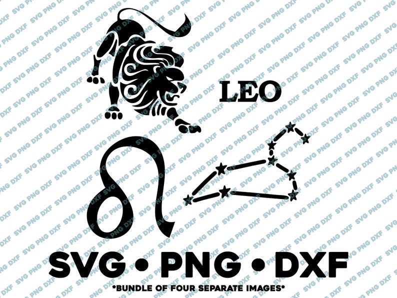 Leo Zodiac Bundle SVG PNG DXF Cut File for Silhouette Cameo Star Sign ...
