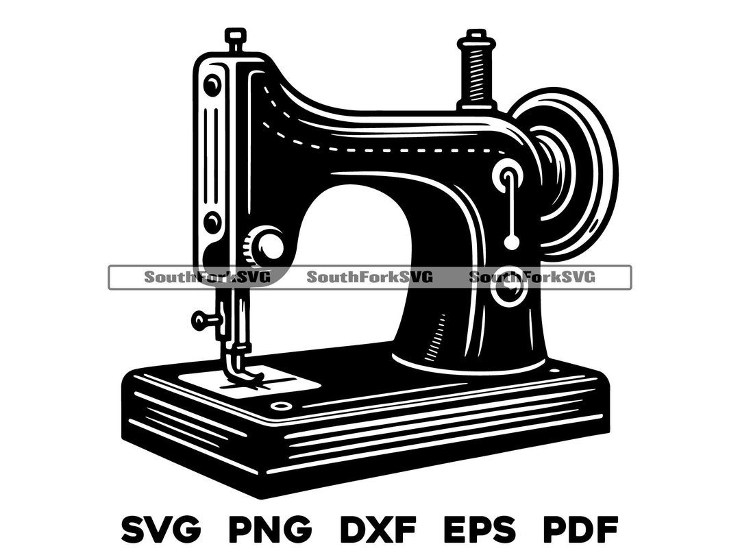 Vintage Sewing Machine Design | Svg Png Dxf Eps Pdf | Vector Graphic ...