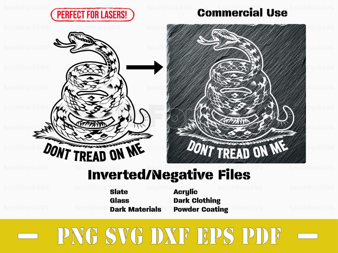 Inverted Don't Tread on Me Rattlesnake Gadsden Flag | Svg Png Dxf Eps ...