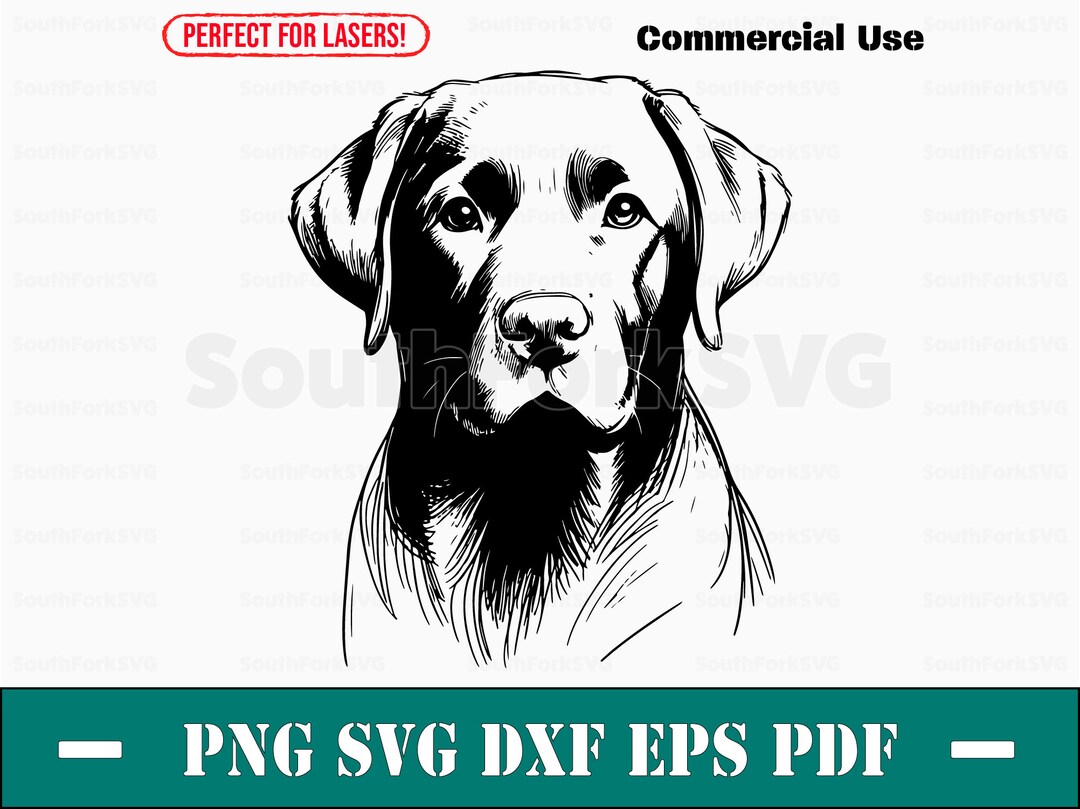 Laser Engrave File Black Labrador Retriever Svg Png Dxf Eps Pdf ...
