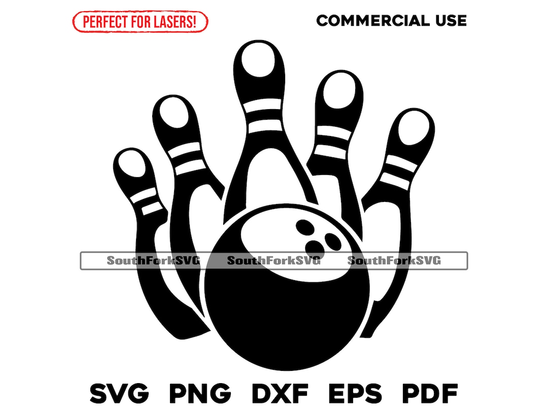 Bowling Ball Striking Pins Design | Svg Png Dxf Eps Pdf | Transparent ...