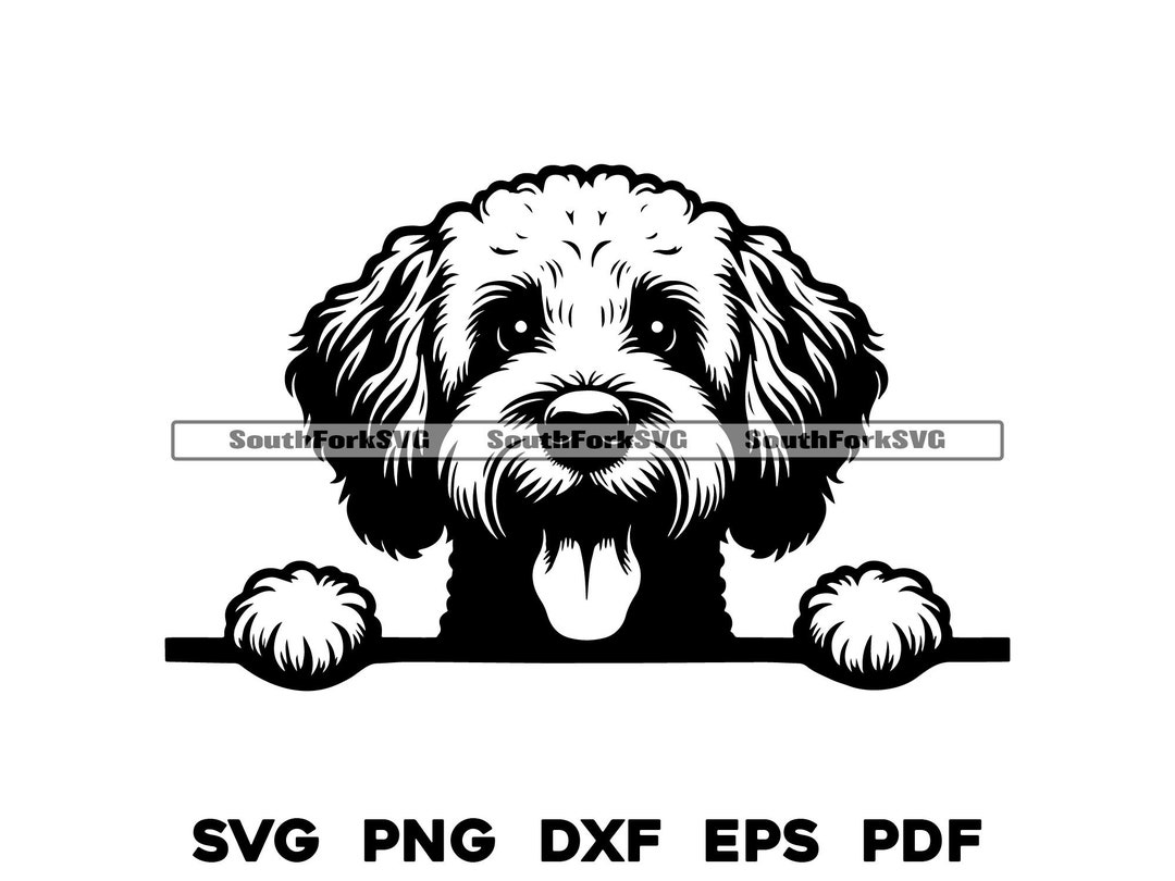Peeking Labradoodle Dog Head Design | Svg Png Dxf Eps Pdf | Vector ...