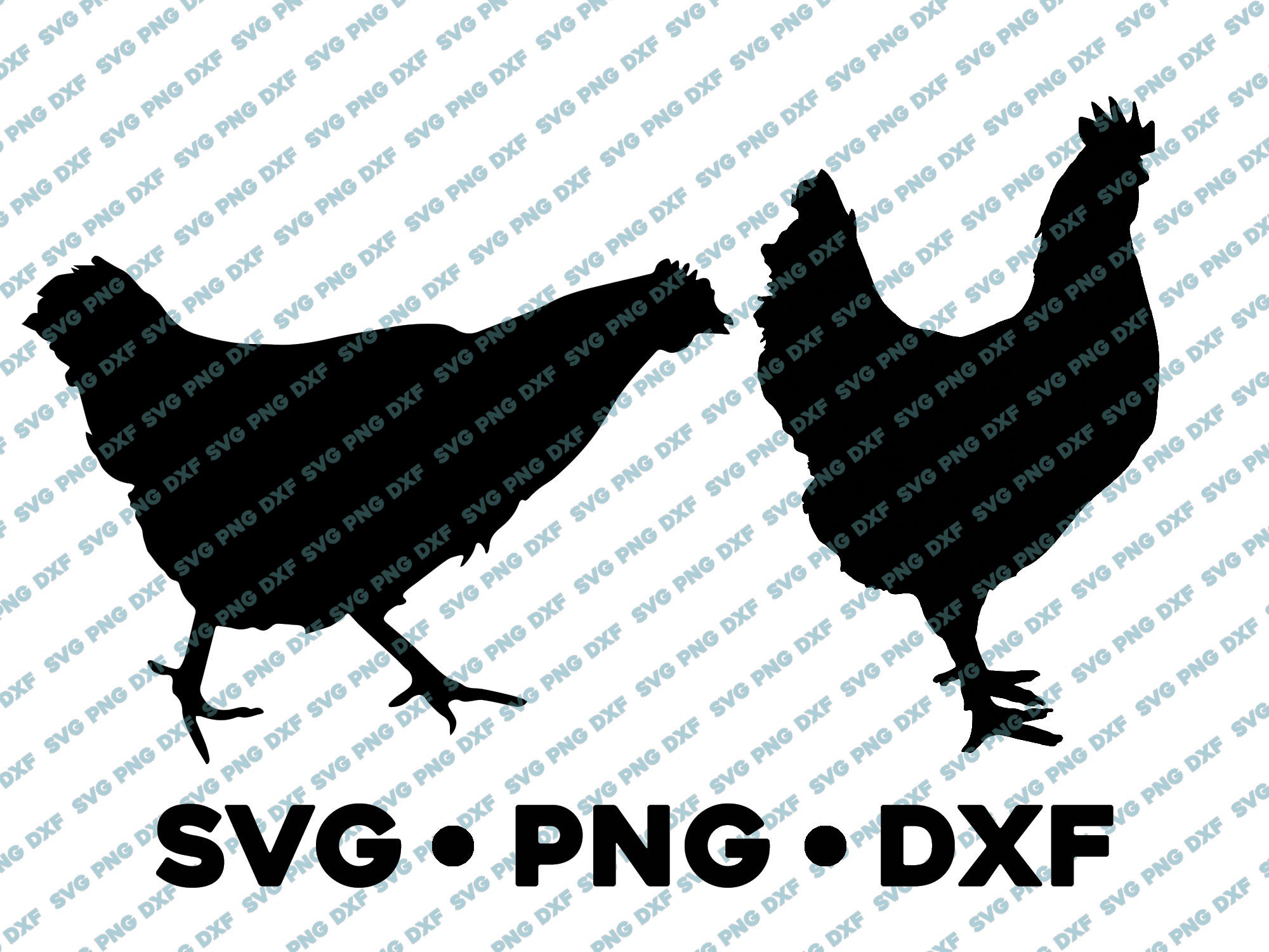 Two Chickens SVG PNG DXF Cut File for Cricut Silhouette Cameo | Etsy