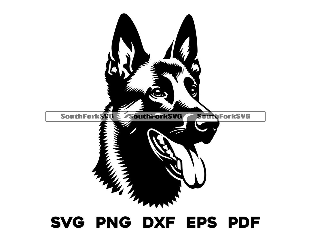 Belgian Malinois Dog Head Design | Svg Png Dxf Eps Pdf | Vector Graphic ...