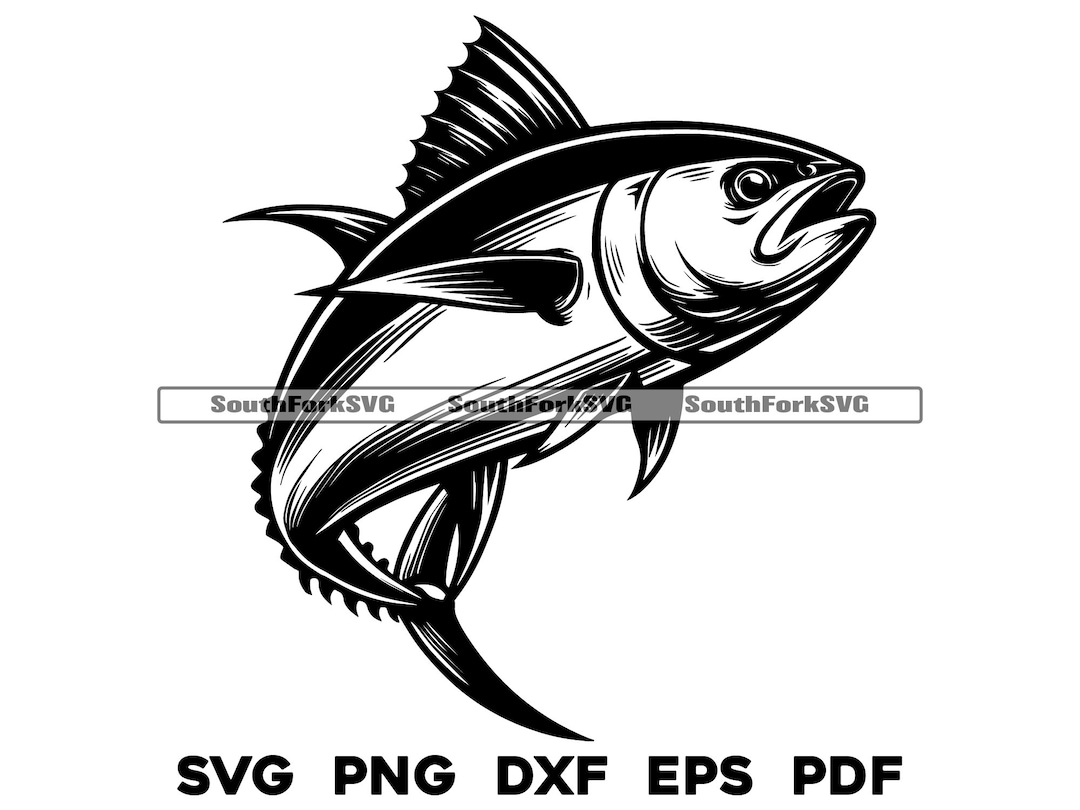 Tuna Vector Design 1 | Svg Png Dxf Eps Pdf | Transparent Vector Graphic ...