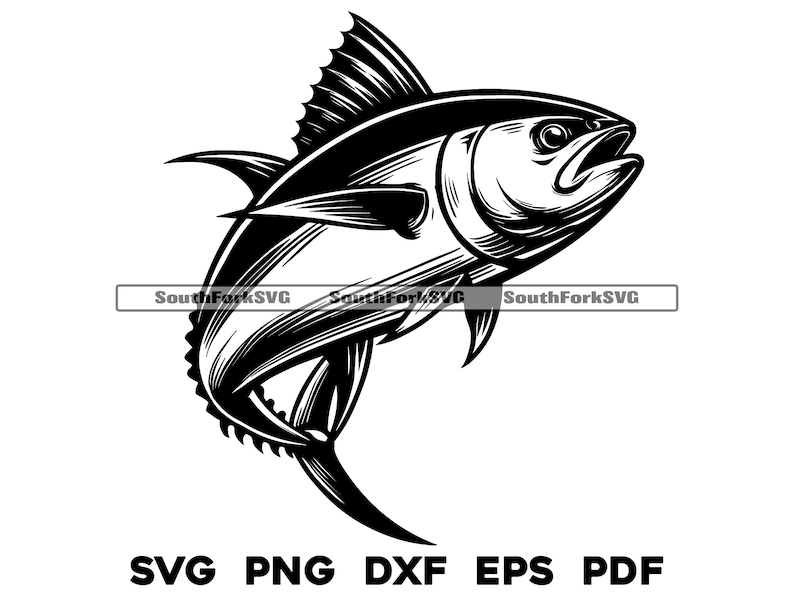 Tuna Vector Design 1 | Svg Png Dxf Eps Pdf | Transparent Vector Graphic ...