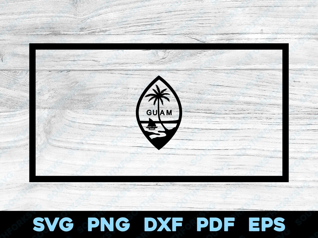 Guam Flag Transparent Black | Svg Png Dxf Eps Pdf | Layered Vector ...