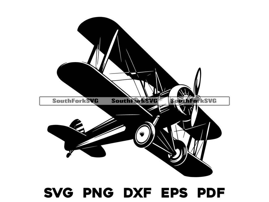 Antique Airplane Design Svg Png Dxf Eps Pdf | Laser Engrave Cut Print ...