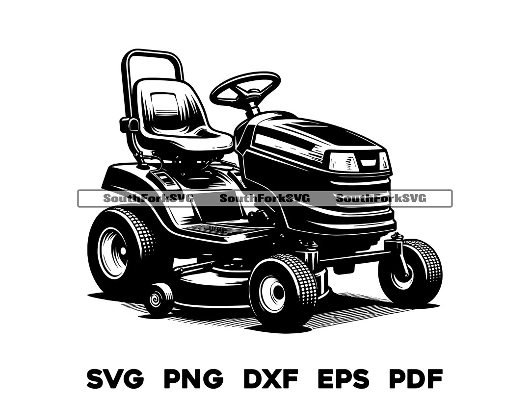 Riding Lawn Mower 1 | Svg Png Dxf Eps Pdf | Transparent Vector Graphic ...