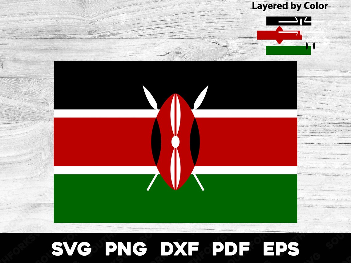 Kenya Kenyan National Country Flag | Svg Png Dxf Eps Pdf | Layered by ...