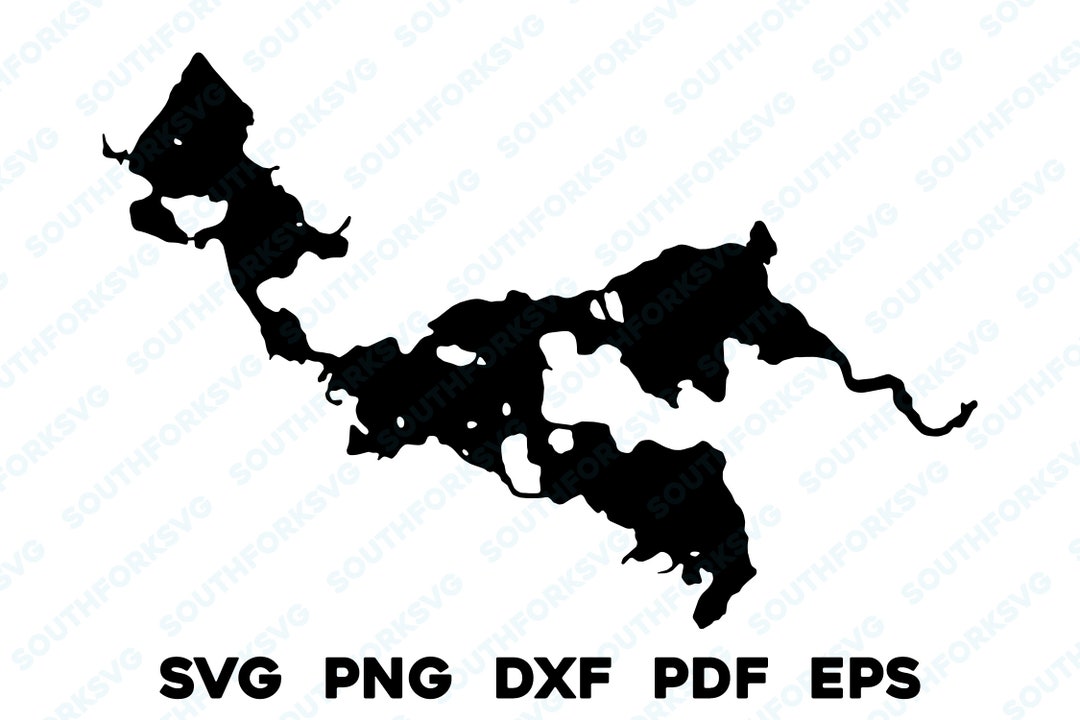Sylvan Lake Indiana Map Shape Silhouette Svg Png Dxf Pdf Eps Vector ...