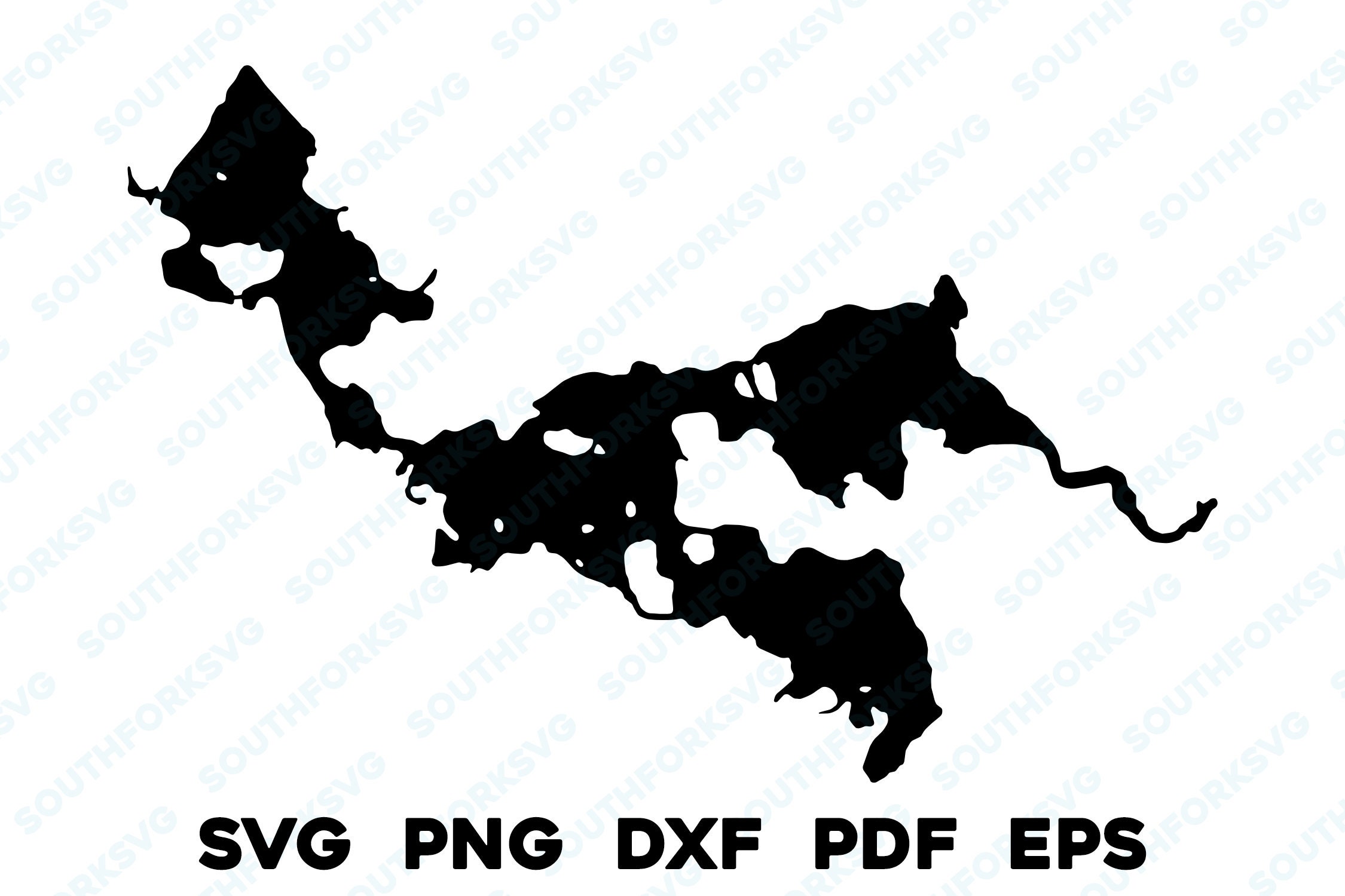 Sylvan Lake Indiana Map Shape Silhouette Svg Png Dxf Pdf Eps Vector ...