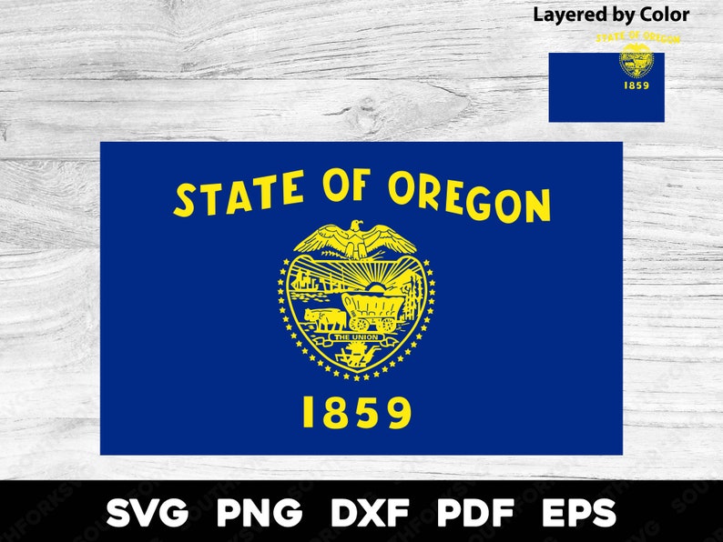 Bandera del Estado de Oregón / svg png dxf eps pdf / Capas por color ...