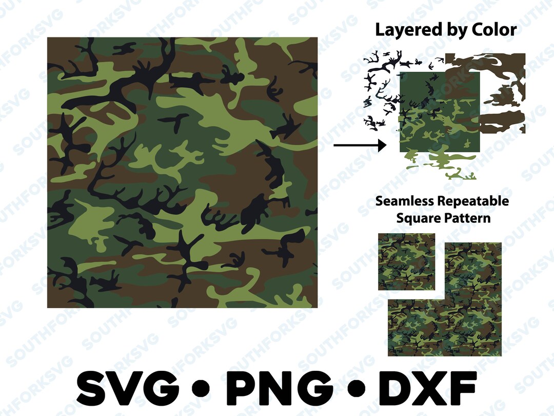 Camo Camouflage Camoflage Seamless Repeatable Pattern SVG PNG DXF ...