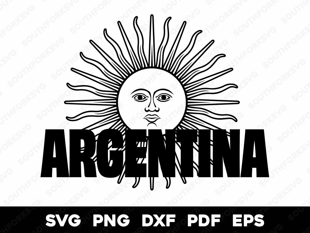 Argentina Argentinian Flag Sun Design Transparent Black | Svg Png Dxf ...
