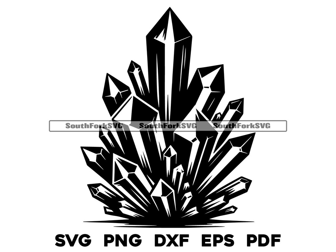 Crystal Cluster Design | Svg Png Dxf Pdf Eps | Vector Graphic Design ...