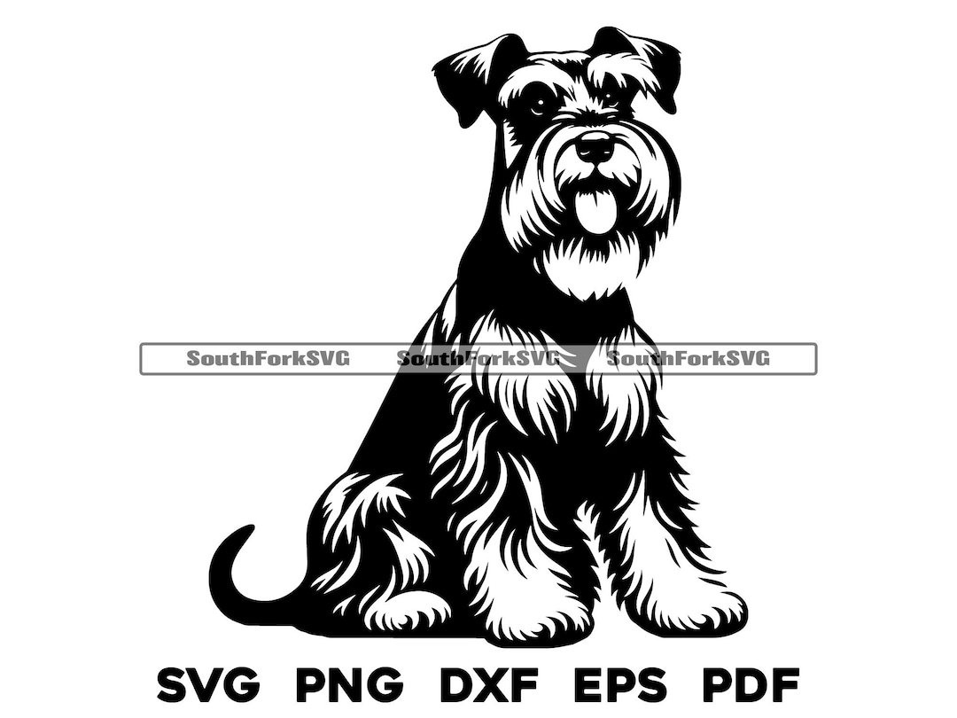 Miniature Schnauzer Dog Sitting Design | Svg Png Dxf Eps Pdf Vector ...