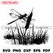 Dragonfly Cattail Scene Laser Engrave Files Svg Png Dxf Eps Pdf Vector ...