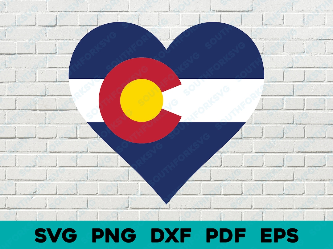Colorado State Flag Heart Svg Png Dxf Eps Pdf Vector Graphic Design ...