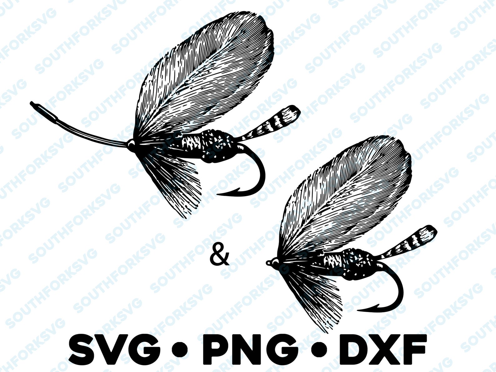 Fly Fishing Dry Fly SVG PNG DXF Pheasant Tail Pattern Lure | Etsy
