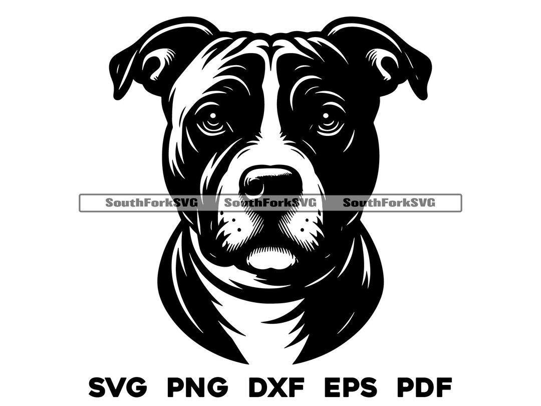 Pit Bull Dog Head Design | Svg Png Dxf Eps Pdf | Vector Graphic Cut ...