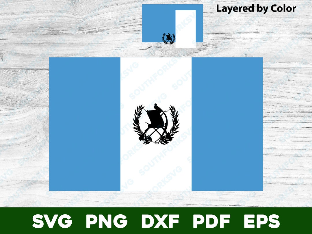 Guatemala National Flag Layered by Color Svg Png Dxf Eps Pdf Vector ...