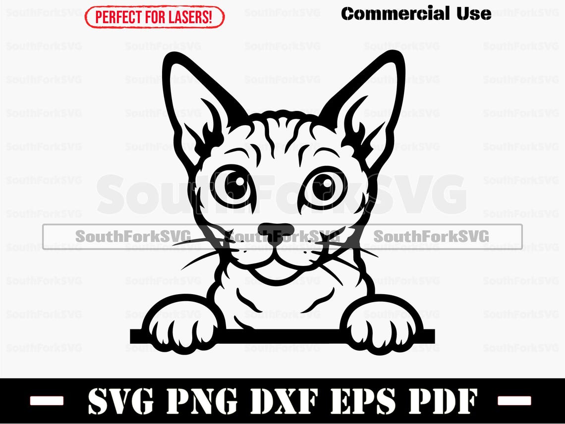 Peeking Cornish Rex Cat Svg Png Dxf Eps Pdf | Vector Graphic Cut Print ...