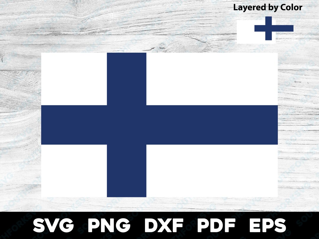 Finland National Country Flag Svg Png Dxf Eps Pdf Layered by Color ...
