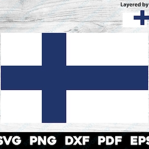 Finland National Country Flag Svg Png Dxf Eps Pdf Layered by Color ...